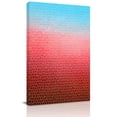 Red Teal Mosaic Canvas Wall Art for Living Room, Minimalist Abstract ...