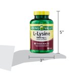 Spring Valley L-Lysine Amino Acid Supplements, 1000 mg, 100 Count ...