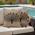 Black Tree Outdoor Waterproof Throw Pillow Covers 20x20 Set of 2, Birds ...
