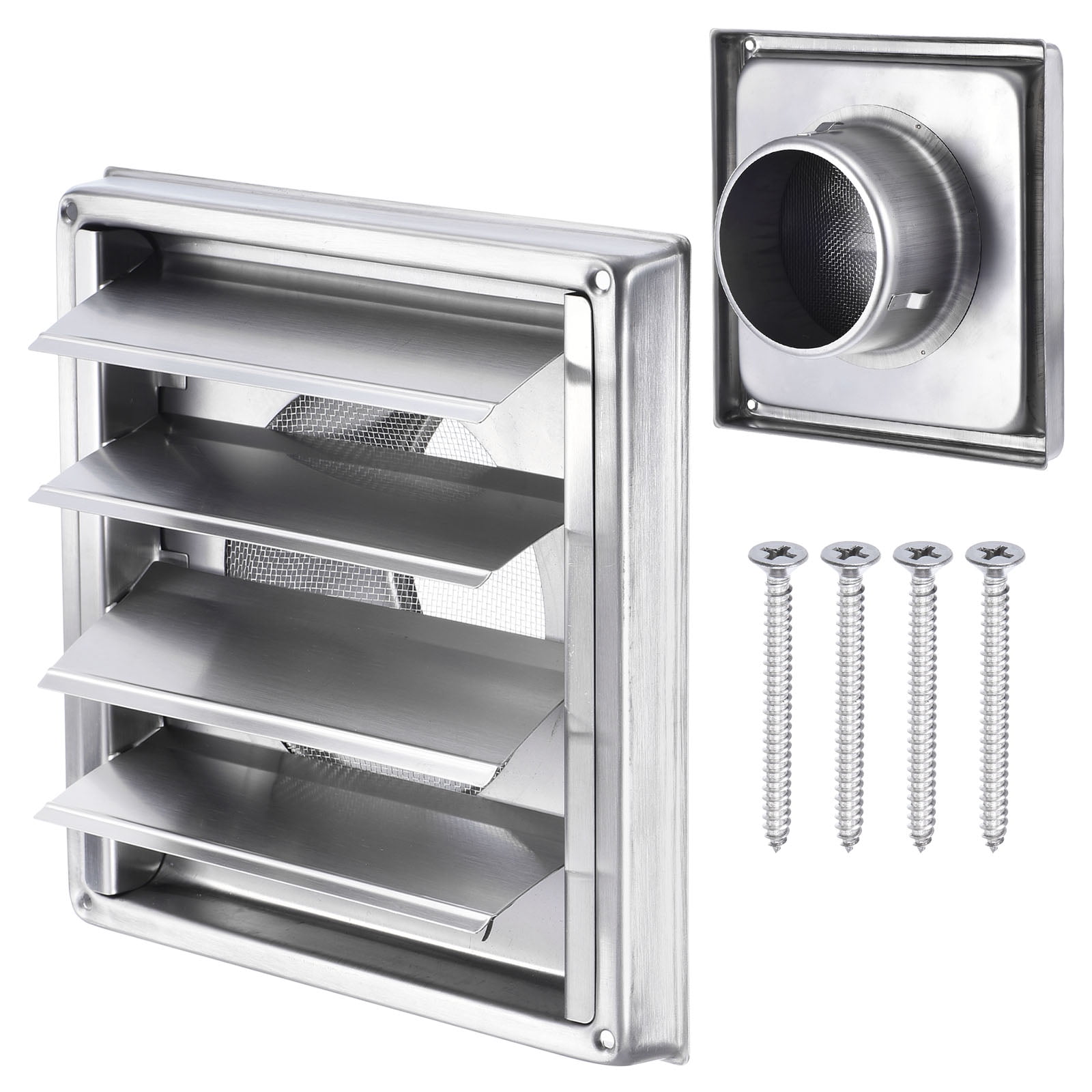 Cubierta de ventilación para secadora Uxcell de 4" de acero inoxidable ...