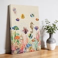 Coastal Ocean Canvas Wall Art for Living Room, Seahorse Coral Seaweed ...