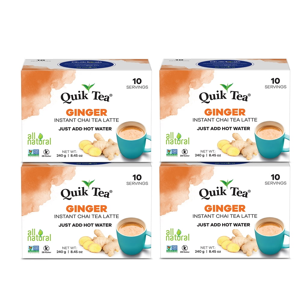 QuikTea Ginger Chai Tea Latte - 40 Count (4 Boxes of 10 Each) - Walmart ...