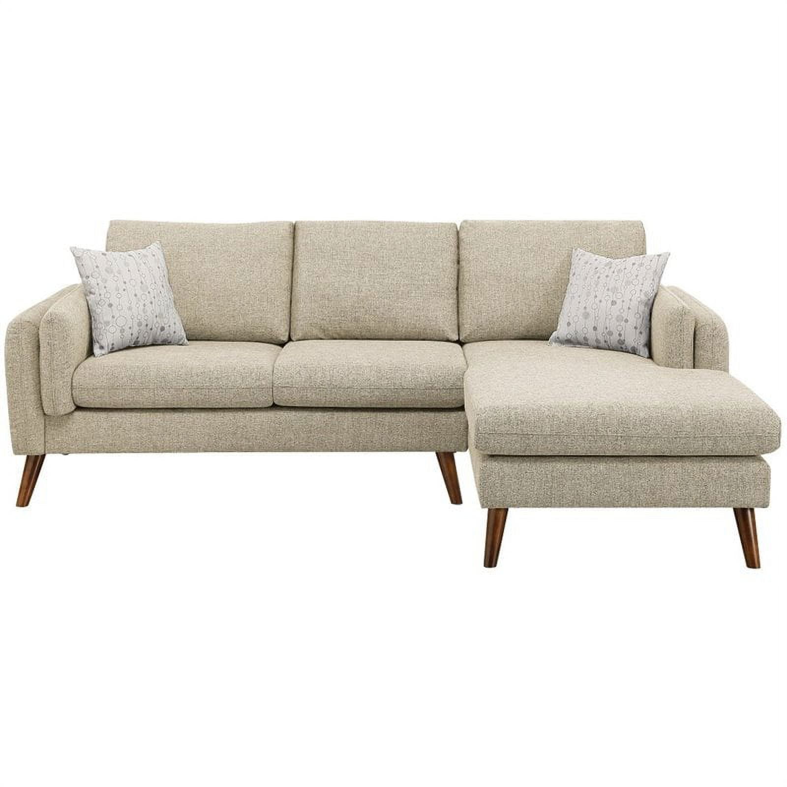Infini Right Sided Fabric Sofa & Chaise Set in Ivory - Walmart.com