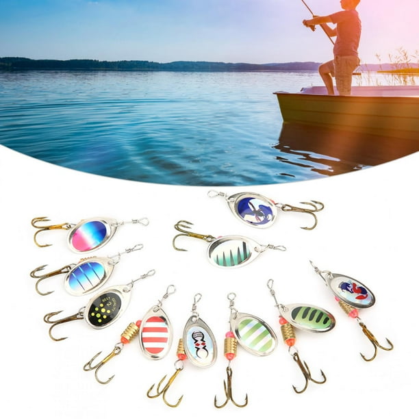 Loewten Rotating Metal Sequins Fish Hook Artificial Fishing Lures Bait ...