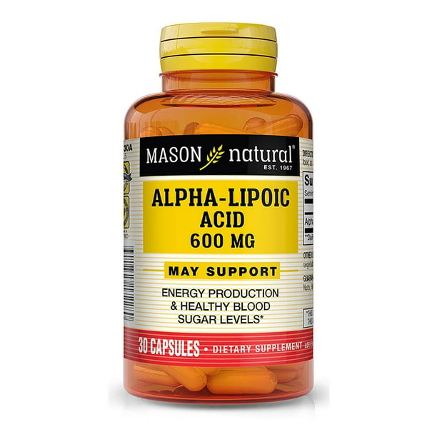 Mason Natural Alpha-Lipoic Acid 600 mg - Antioxidant Support for ...
