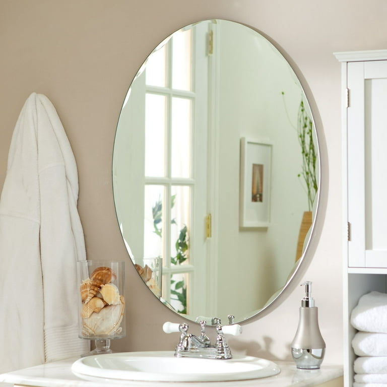 Oval beveled mirror store