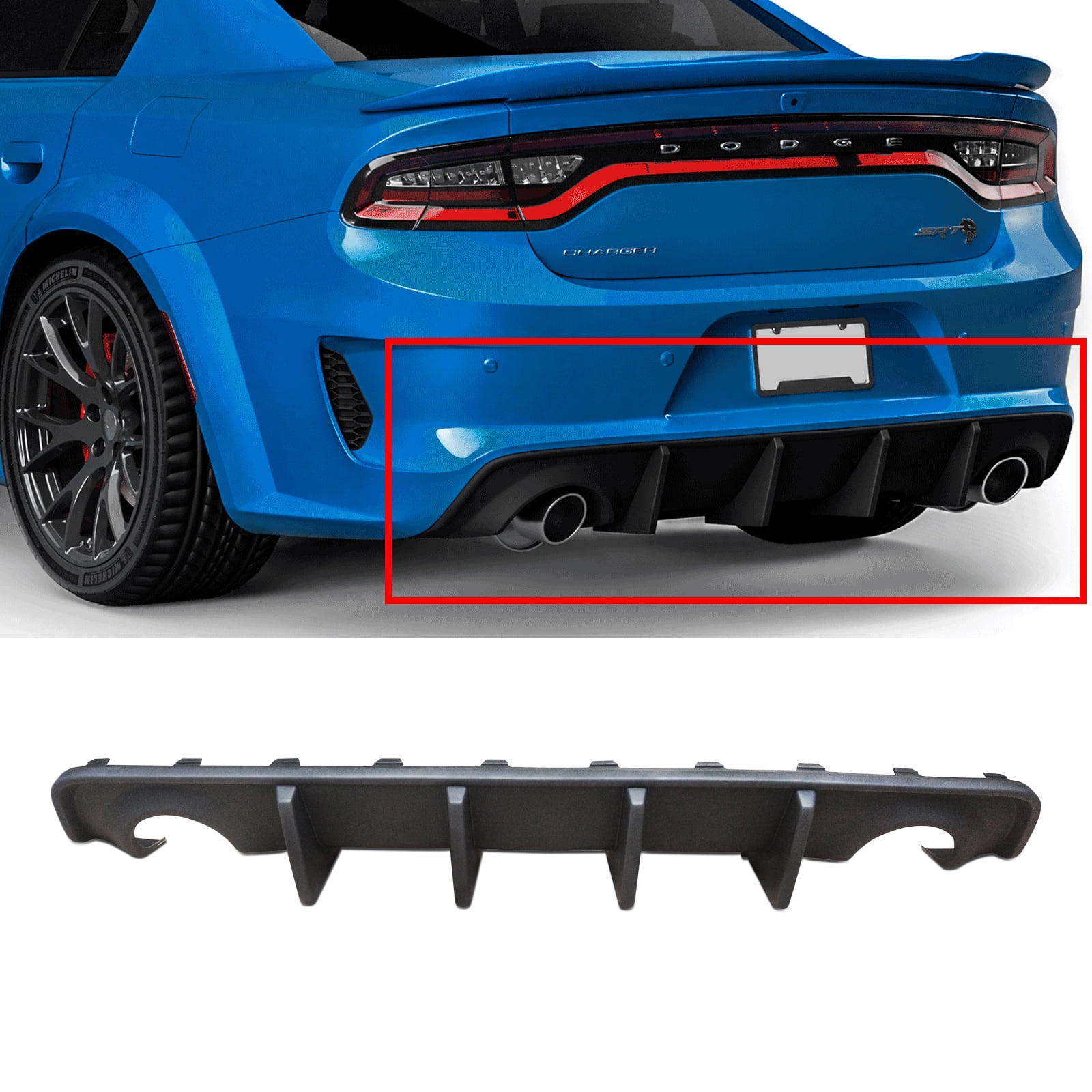 NINTE Rear Diffuser Fits 2020-2022 Dodge Charger Widebody Models ...
