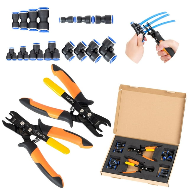 PLATATO Push to Connect Fittings Air Line Disconnect Tool Kit Push ...