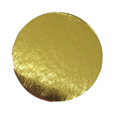 Enjay 3-1/4" Round Gold Mono-Portion Pastry Board with Tab 25 Pieces ...