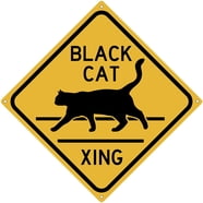 Black Cat Crossing Sign Zone Xing | Indoor/Outdoor | 20" Tall kitty ...