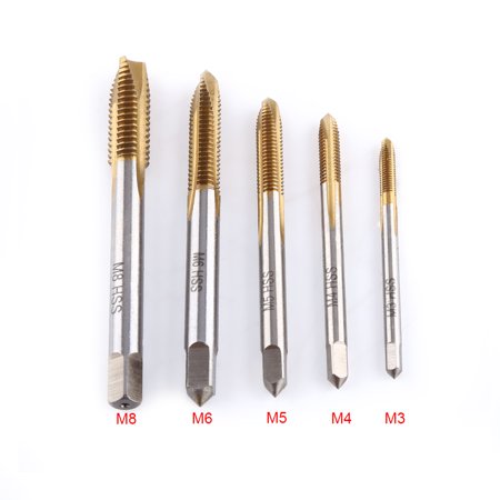 Gupbes Screw Taps Tool Set, Thread Tap Tool,5pcs/set Titanium Coated ...
