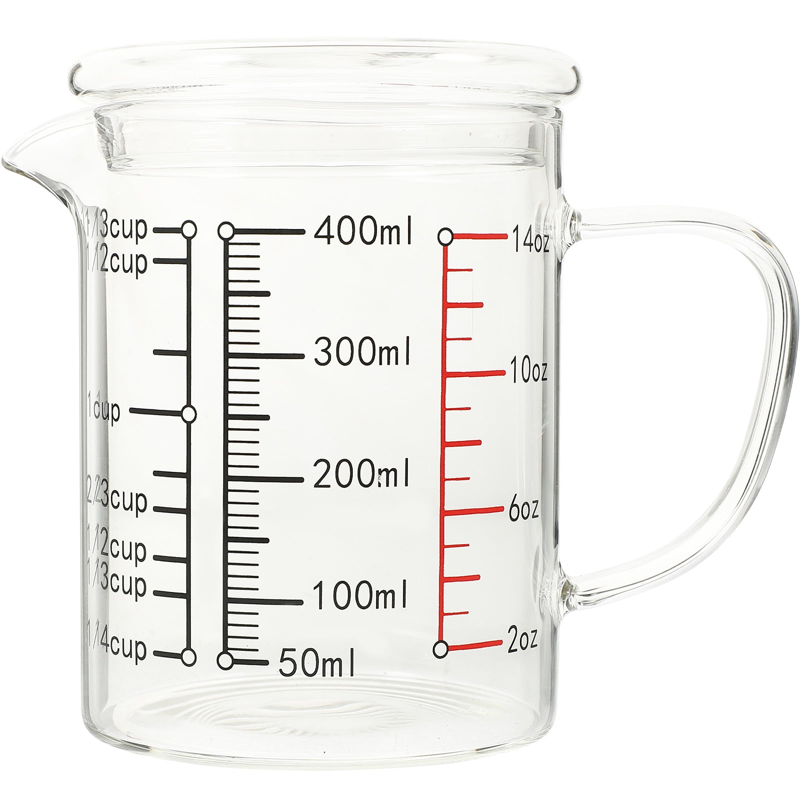 Glass Measuring Cup Covered Milk Cup High Temperature Resistant Glass ...