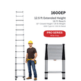 Telesteps 12.5ft Pro Telescoping Extension Ladder – 16ft Reach, 300lb ...