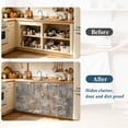 Beige Brown Copper Rust Cabinet Curtains 28" W x 51" L, Abstract ...