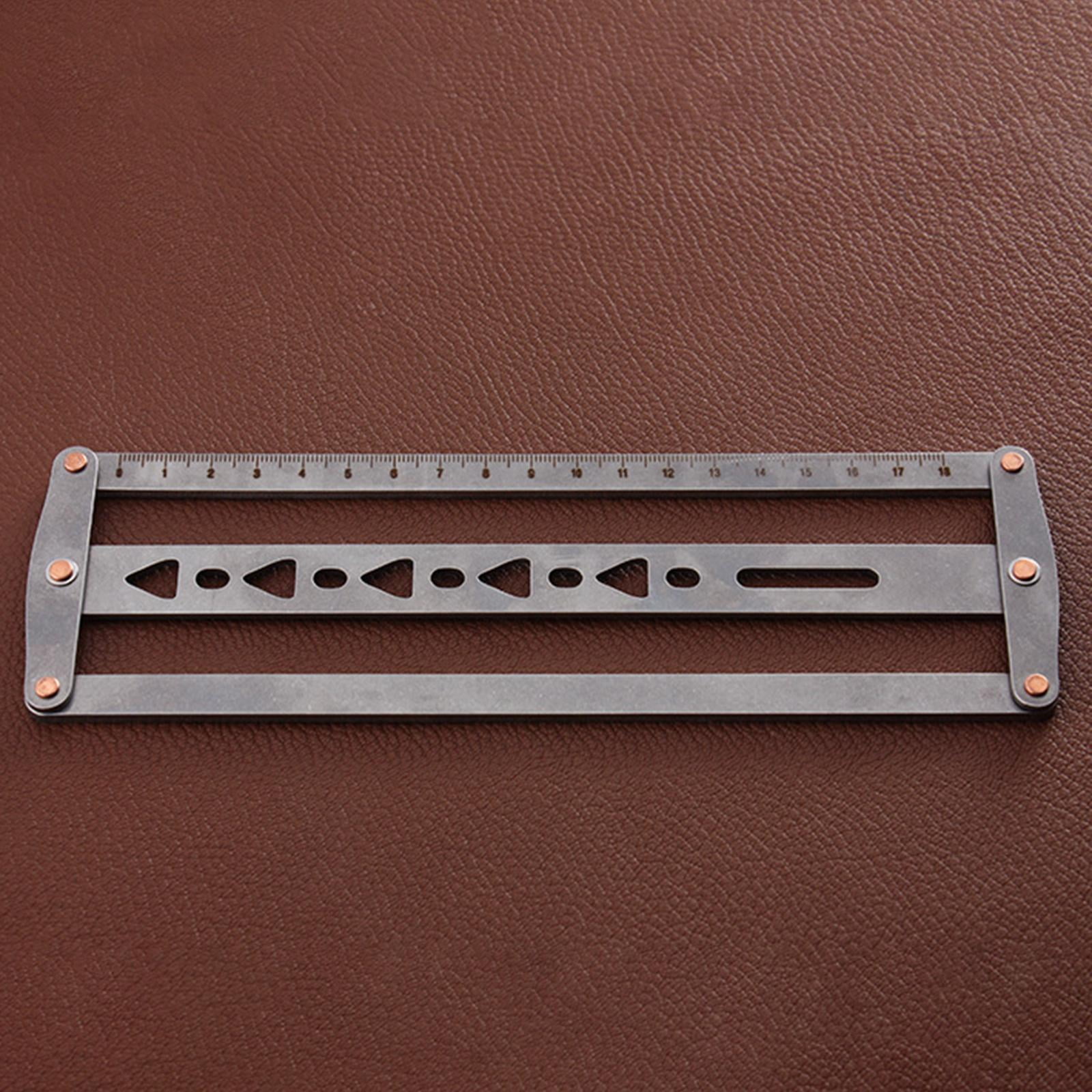 Leather Belt Auxiliary Positioning Punch Ruler Leathercraft Tool Metal ...