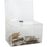 MCB Clear Acrylic Donation Collection Box with Back 4 x 6 Sign Display ...