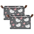 Cute Seals and Love Pattern Collapsible Storage Bin Open Home Shelf ...