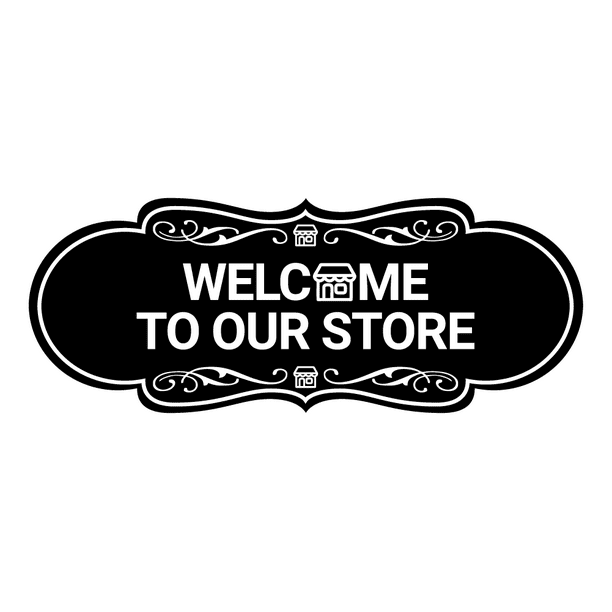 Designer Welcome to Our Store Sign (Black) - Large - Walmart.com