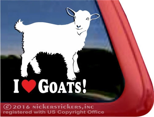 I Love Goats | High Quality Vinyl Pygmy Dairy Goat Window Decal ...