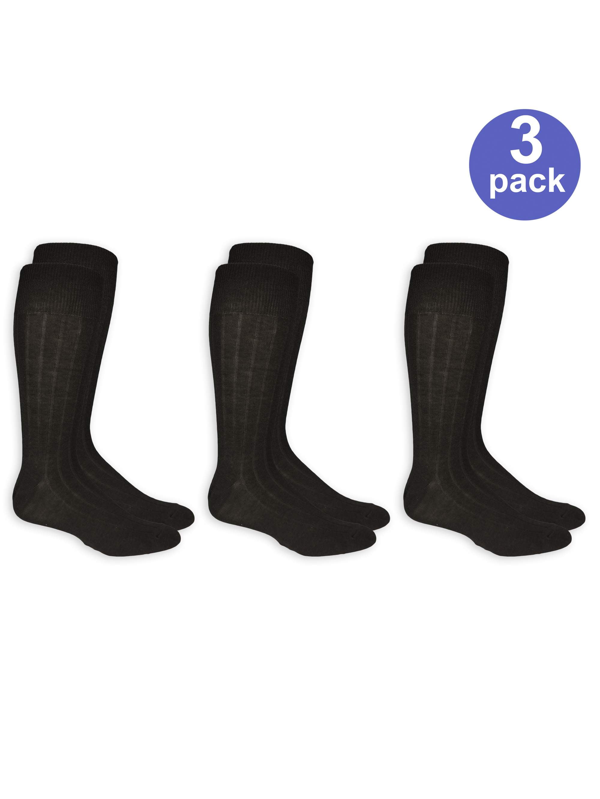 True Rib Dress Socks, 3 Pairs - Walmart.com