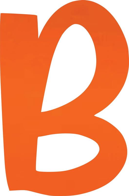 Acrylic Letter B Icebold, 3'' Tall Fluorescent Orange Wedding Acrylic Letters, Blank Color ...