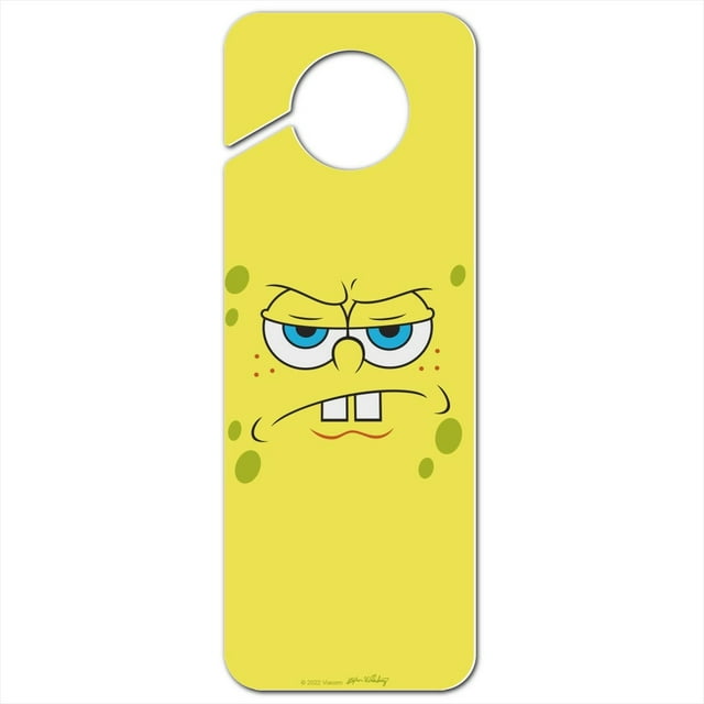 SpongeBob Angry Face Plastic Door Knob Hanger Sign - Walmart.com
