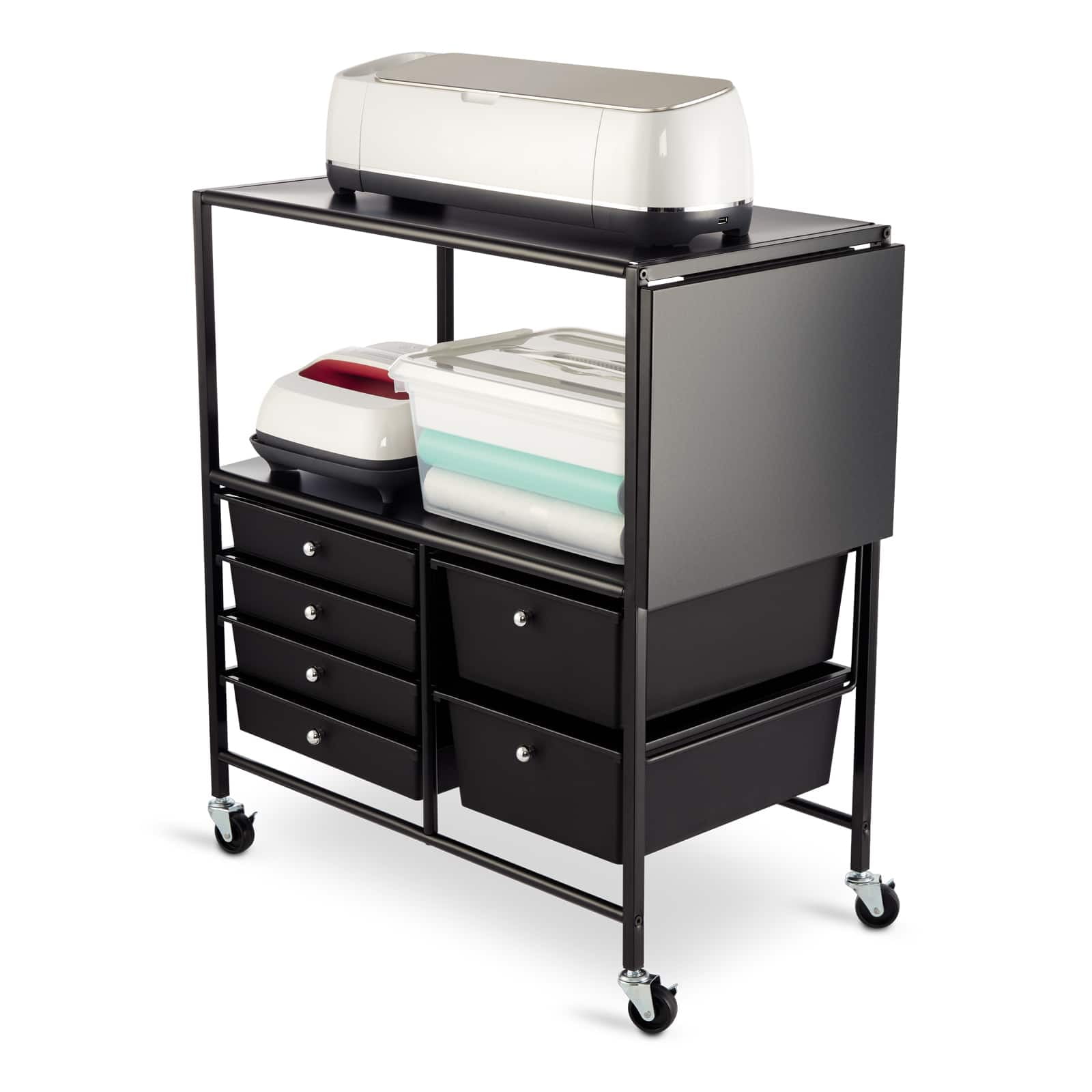 Simply Tidy Essex Rolling Cart, Black | Bigbigmart.com