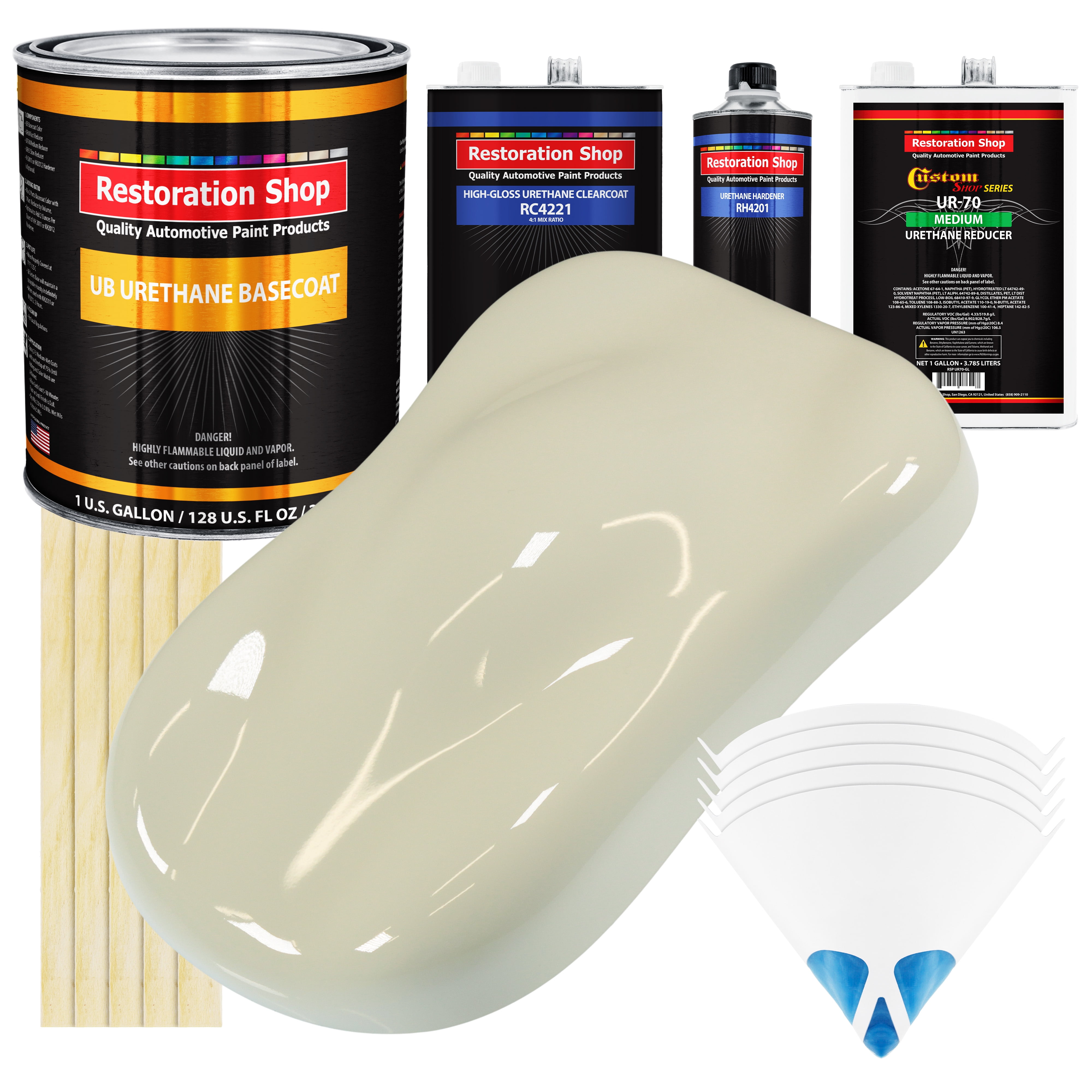 Grand Prix White Gallon URETHANE BASECOAT CLEARCOAT Car Auto Paint Kit ...