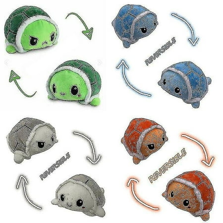 Cuteouble-sided Flip Reversible Turtle Plush Toys Funny Animals Doll ...