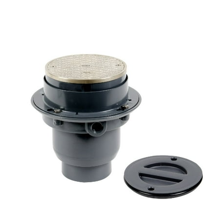 TP324N 3-Inch True Set PVC Flanged Cleanout with 6-inch Round Nickel ...