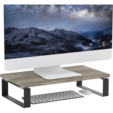 Riser Stand Grey Computer Monitor Stand Riser -16.9 inch Wood Monitor ...