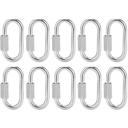 Quick Link, Threaded Carabiner Lockable D-Shaped 304 Stainless Steel ...
