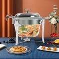 Buffet Dining Stove Chafing Dish Food Warmer Stainless Steel & Glass ...