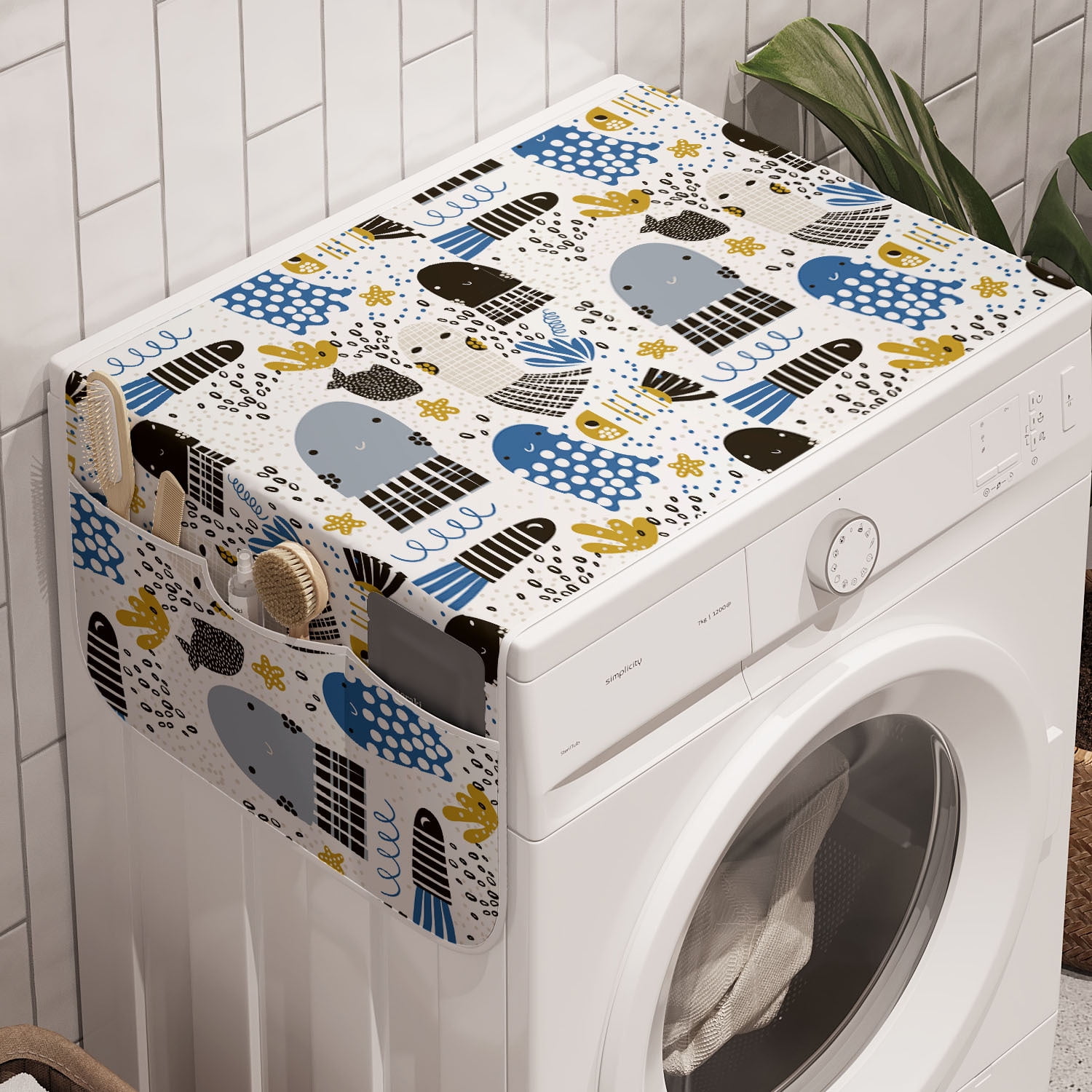 Doodle Washing Machine Organizer, Jellyfish in Contemporary Cartoon ...