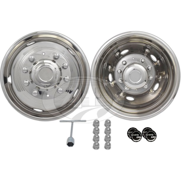 19.5” Ford 450 550 05~17 Stainless Steel Wheel Simulator Dually rim ...