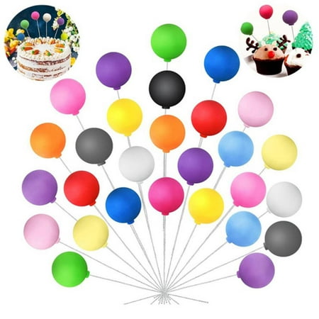tssuouriy Balloon Pick Cake Toppers Colorful Clay Balloon Cupcake ...