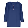 3/4 Sleeve Tops for Women Wave V Neck Trendy Casual Shirts Fashion ...