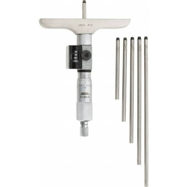 SPI 0 to 6" Range, 6 Rod, Mechanical Depth Micrometer Ratchet Stop ...