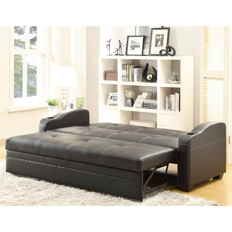 Leather click clack sofa bed store