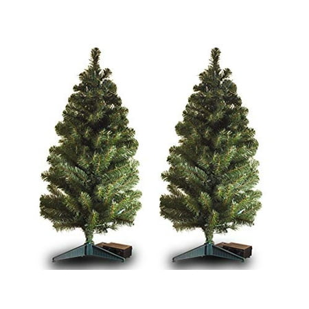 Set of 2, 3 ft Tall - Cordless, Battery Powered, Pre-Lit Multi Color ...