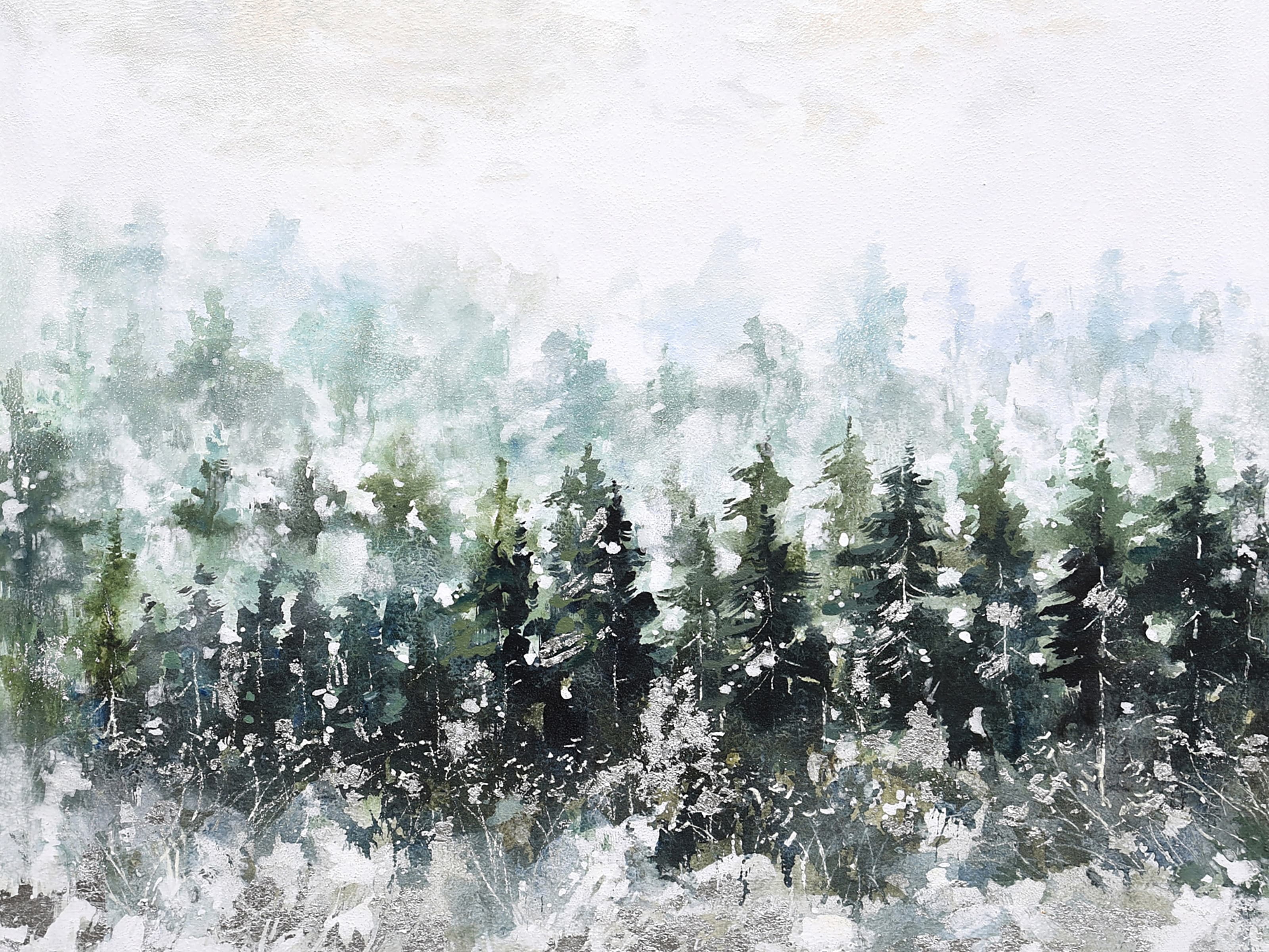 Abstract art"Green Cedar Forest" oil painting prints Wall Art for ...