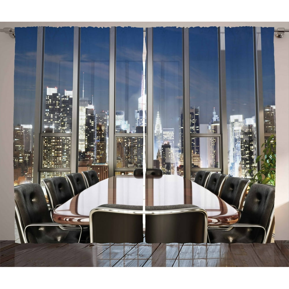 Modern Decor Curtains 2 Panels Set, Business Office Conference Room ...