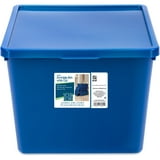 Your Zone Large Plastic Stacking Storage Bin with Lid, Blue, Kids and ...