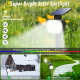 CHARKEE Solar Powered Outdoor Spot Lights, 800LM 6500K IP65 Waterproof ...