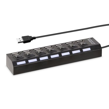 Insten 4-Port USB 2.0 Hub with Individual On Off Power Switches and ...