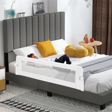 BABY JOY Double Sided Bed Rail Guard, 2 Pack, Extra Long, Swing Down ...