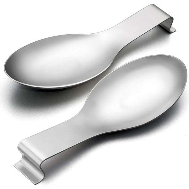 VeSteel Stainless Steel Spoon Rest Set of 2 Ladle Holder Spatula Rest ...