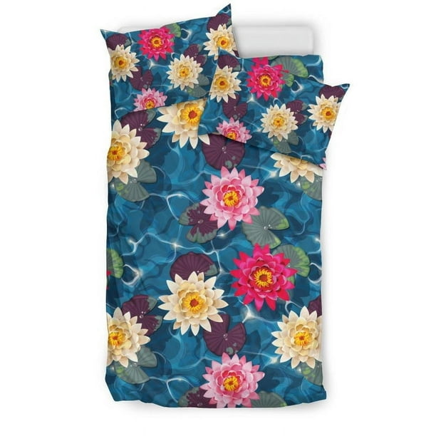 Juego de cama con estampado de nenúfares Wl05 | Bodega Aurrera en línea