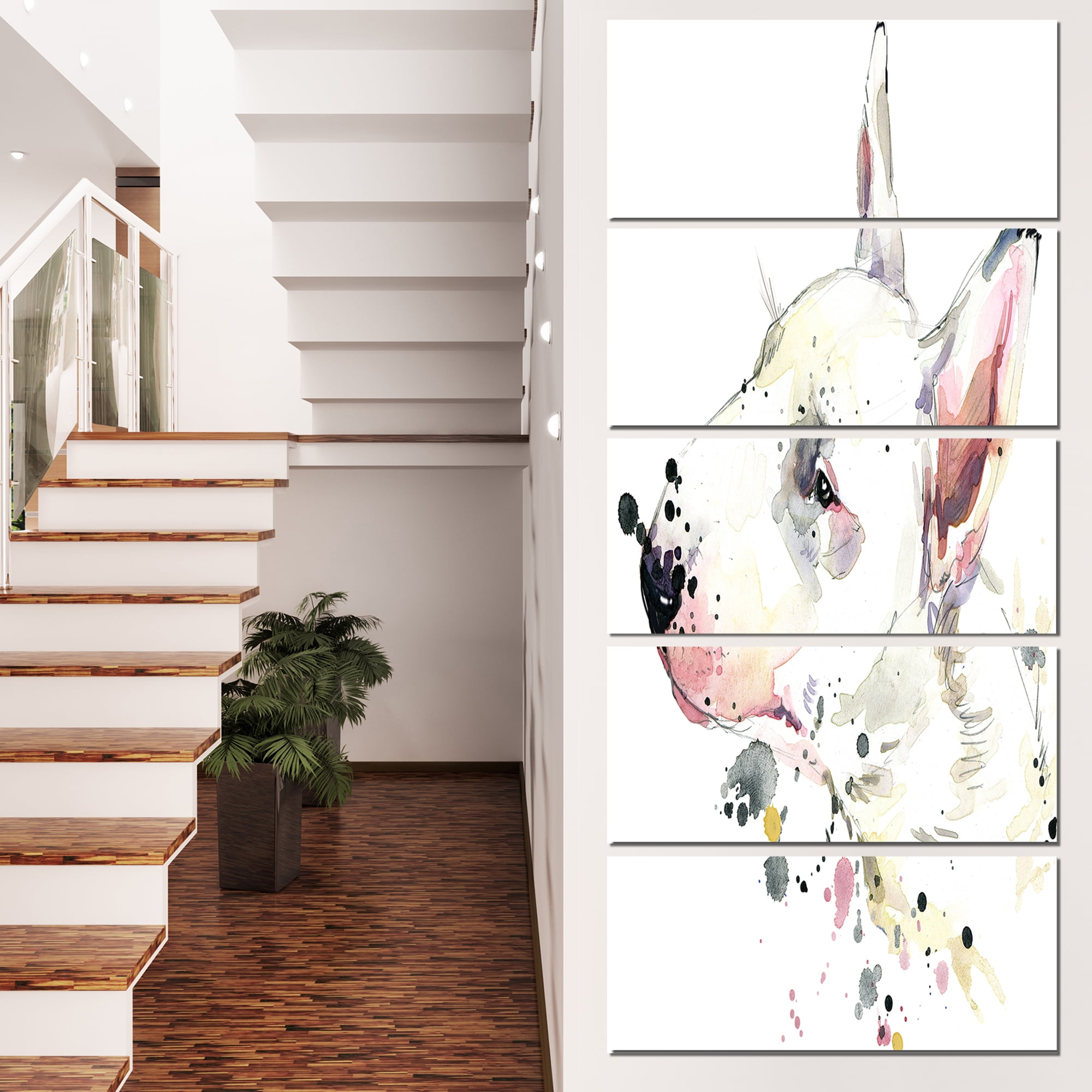 Click here for Designart Bull Terrier Dog Watercolor - Animal Can... prices