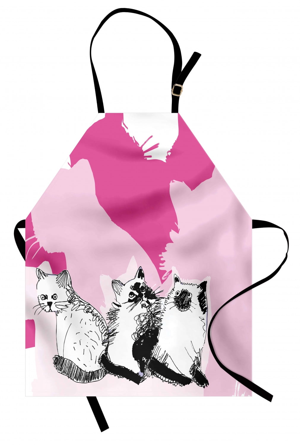 Animal Apron Baby Cute Cats Kittens with Shadow Sketchy Image Artwork ...